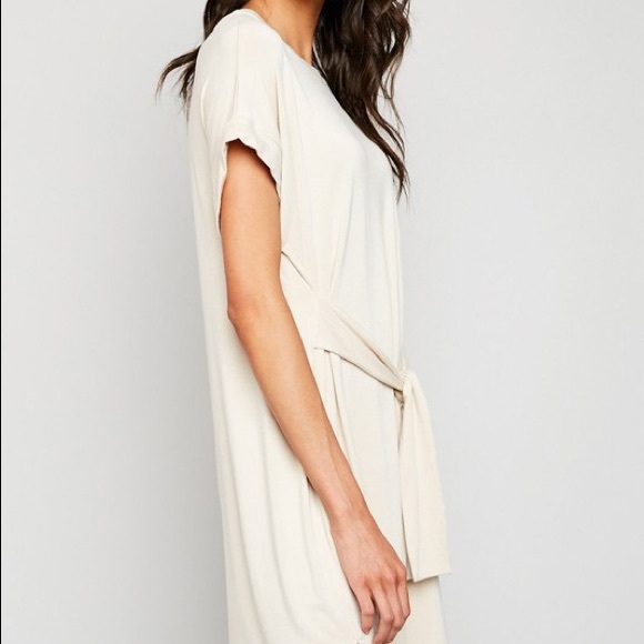 boutique | Dresses | Tan Tie Front Tshirt Dress | Poshmark